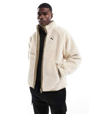 Puma Reversible sherpa jacket in alpine snow | ASOS