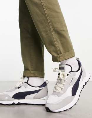 Puma Rider Retro Rewind trainers in white and grey | ASOS