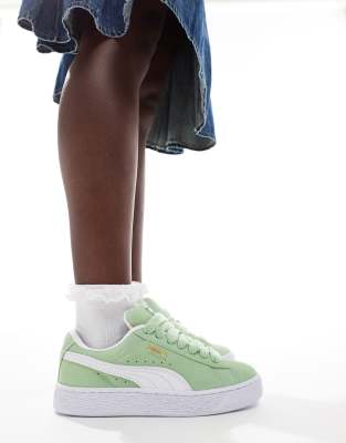 Puma Suede XL trainers in green and white | ASOS
