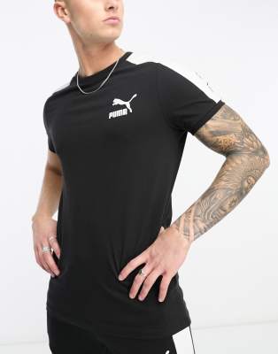 Puma T7 Iconic t-shirt in black | ASOS