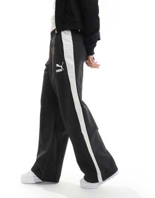 PUMA T7 oversized woven trackies in black | ASOS