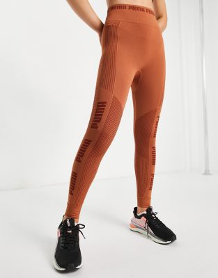 Puma Training Evoknit seamless leggings in mocha bisque | ASOS