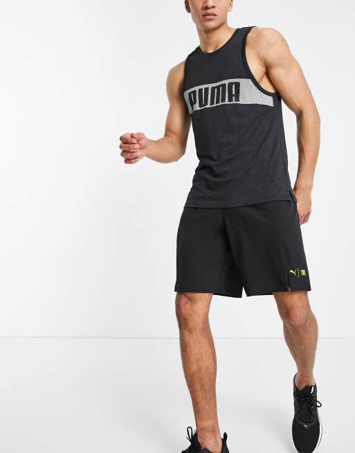 Puma Training shorts in black with graphic logo ASOS