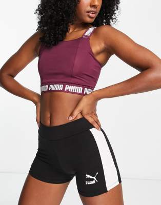 Puma Training Strong Square Neck Crop Top In Berry-red | ModeSens