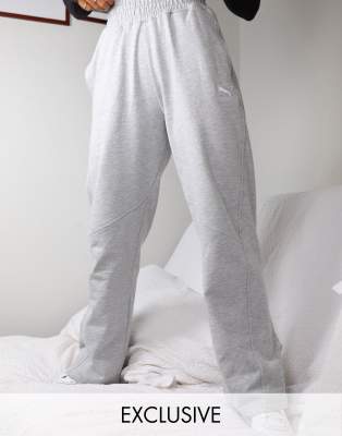 PUMA x Stef Fit – Jogginghose in Grau meliert mit hohem Bund, exklusiv ...