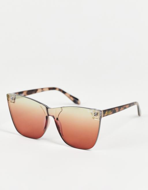Quay Come Thru Cat Eye Sunglasses In Lime Rose Revo Asos