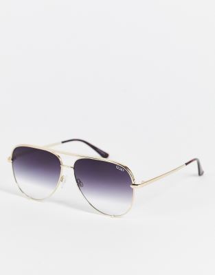 Quay High Key aviator sunglasses in gold fade | ASOS
