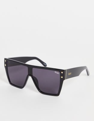 Quay Maxed Out shield sunglasses in black | ASOS