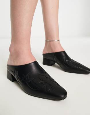 RAID Brina backless western shoes in black | ASOS