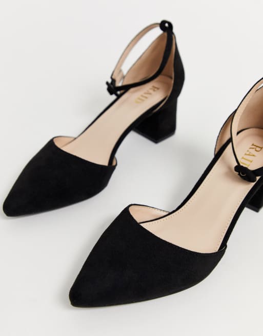 Tacchi Neri Slingback Tacchi A Punta Scarpe Tacco Basso, 42% OFF