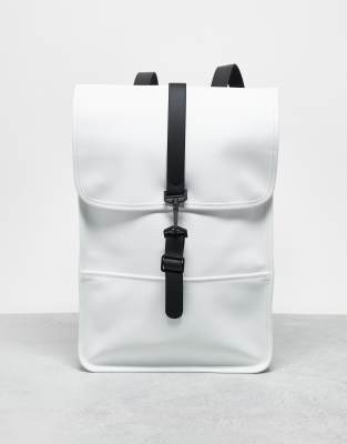 Rains 13020 unisex waterproof mini backpack in powder white | ASOS