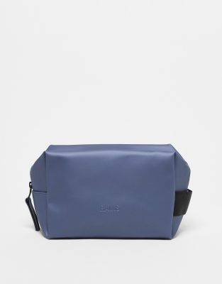 Rains 15580 waterproof small wash bag in shiny blue | ASOS