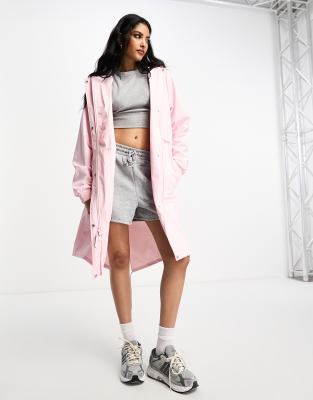 Rains 18550 - Parka met touwtjes in zuurstokroze | ASOS