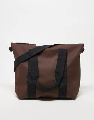 Rains waterproof tote bag mini in brown | ASOS