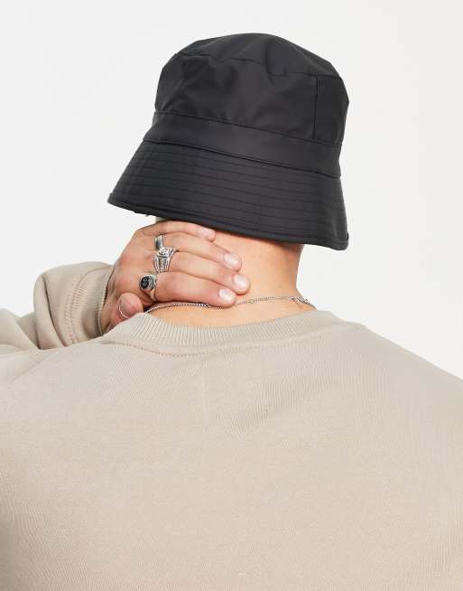 Rains waterproof unisex bucket hat in black | ASOS