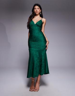 Rare London - Exclusives - Maxi cami-jurk van satijnen jacquard met ...
