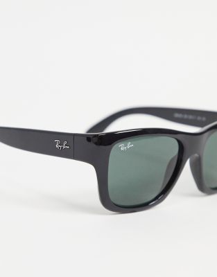 Ray-Ban 0RB4194 square lens sunglasses in black | ASOS