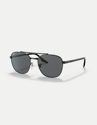 Ray-Ban Rb3688 square sunglasses with grey lens in black | ASOS