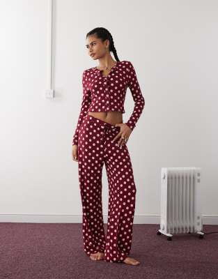 Reclaimed Vintage button up set in polka dot | ASOS