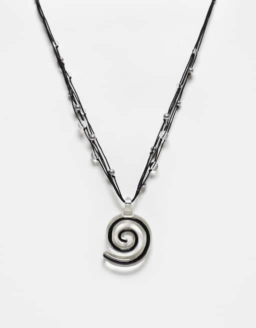 Reclaimed Vintage Collier En Corde à Perles Avec Pendentif Spirale Asos