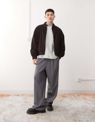 Reclaimed Vintage cord boxy bomber jacket in brown | ASOS