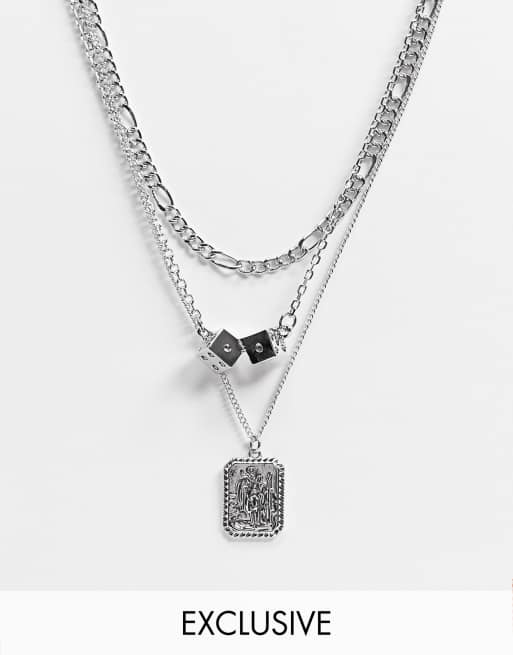 Reclaimed Vintage Inspired Collier Multi Rangs à Chaînes Et Breloques