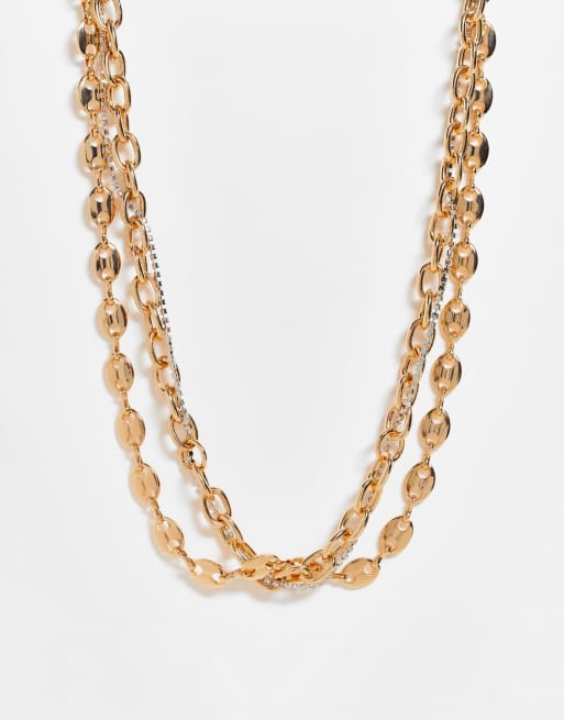 Reclaimed Vintage Inspired Collier Multi Rangs à Chaînes Variées Et