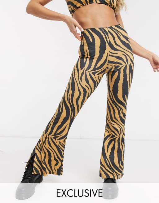 Reclaimed Vintage Inspired flares in tiger print (part of a set) | ASOS
