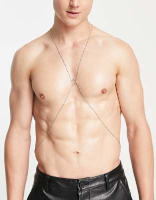 Reclaimed Vintage Inspired unisex body harness with star in silver | ASOS