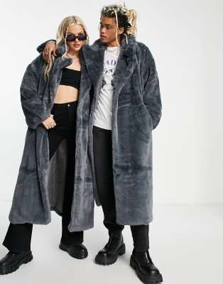 Reclaimed Vintage inspired unisex longline faux fur coat | ASOS