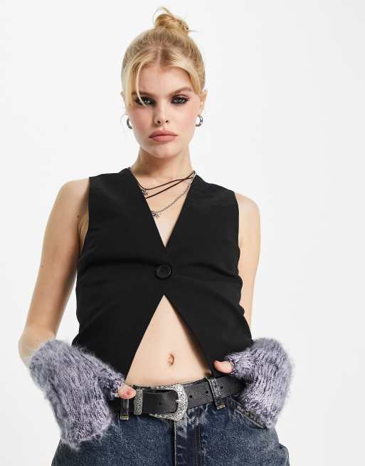 Reclaimed Vintage Inspired Waistcoat In Black Asos