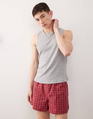 Reclaimed Vintage jersey ribbed vest in grey marl | ASOS