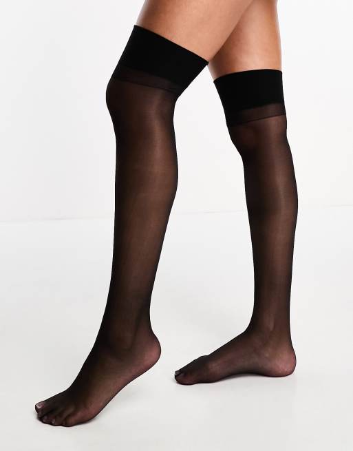 Reclaimed Vintage Overknee Strümpfe Aus Netzstoff In Schwarz Asos