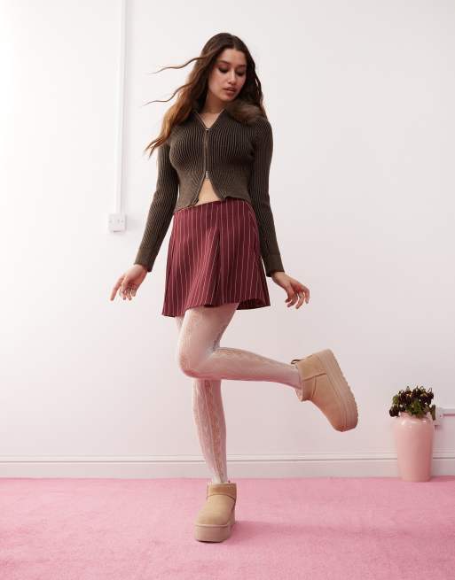 Reclaimed Vintage pointelle tights with hearts in white | ASOS