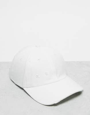 Reclaimed Vintage unisex distressed star logo cap in denim | ASOS