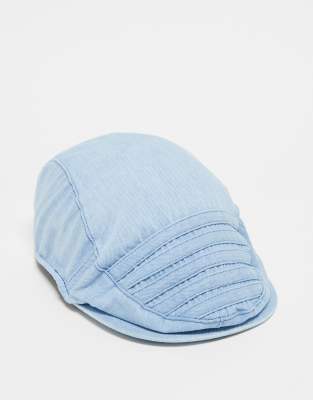 Reclaimed Vintage unisex flat cap with seamed detail in denim | ASOS