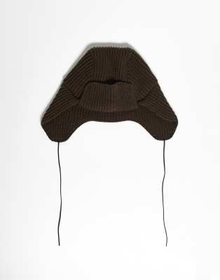 Reclaimed Vintage Unisex knit bonnet in brown | ASOS