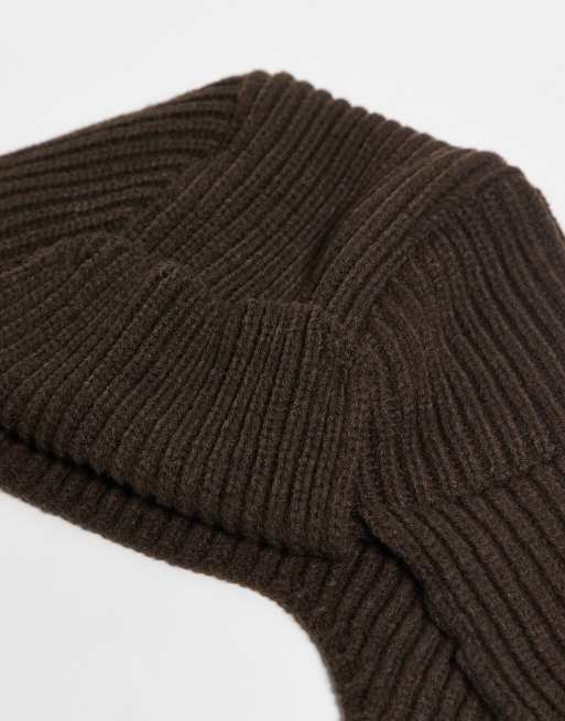 Reclaimed Vintage unisex knitted bonnet in brown | ASOS