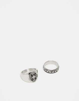 Reclaimed Vintage unisex ring pack in stainless steel | ASOS