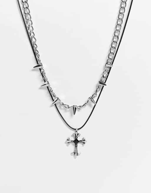 Reclaimed Vintage unisex spike and cross necklace | ASOS