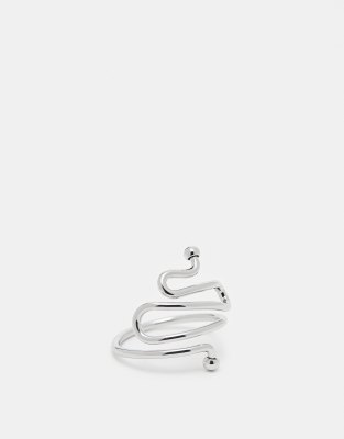 Reclaimed Vintage unisex wrap around ring in silver | ASOS