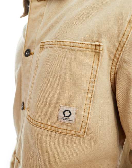 Redefined Rebel workwear jacket in beige | ASOS