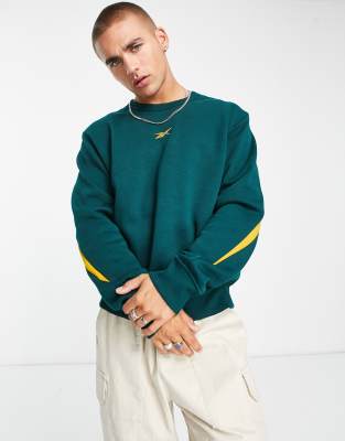 Reebok classic vector logo sweatshirt in forest green | ASOS