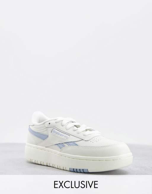 Reebok Club C Double chunky trainers in chalk and baby blue - exclusive ...