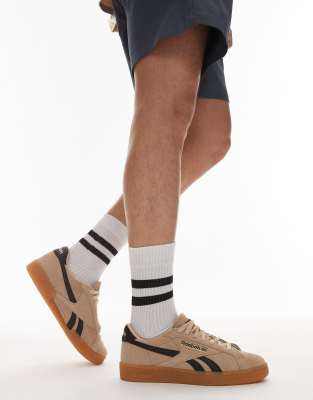 Reebok Club C Grounds sneakers in tan and black | ASOS