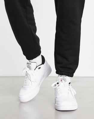 Reebok Club C mid sneakers in white and black | ASOS
