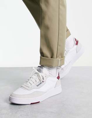 Reebok Court Peak trainers in white and burgundy | ASOS
