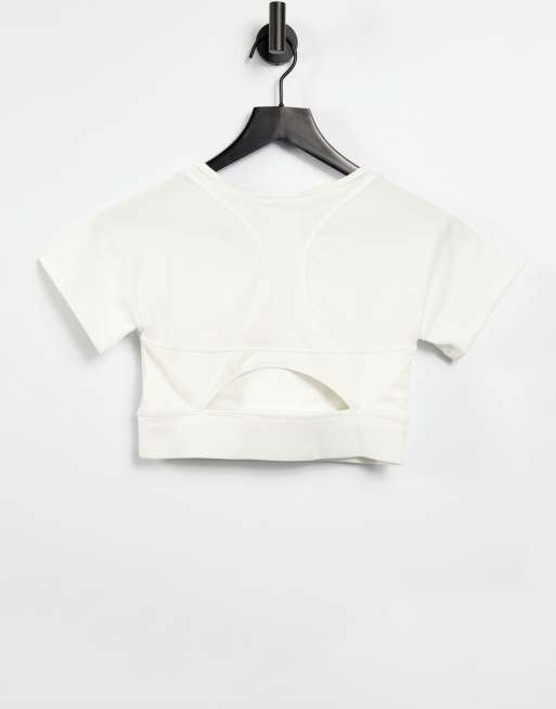 Reebok Training layered short sleeve bralet in white | ASOS
