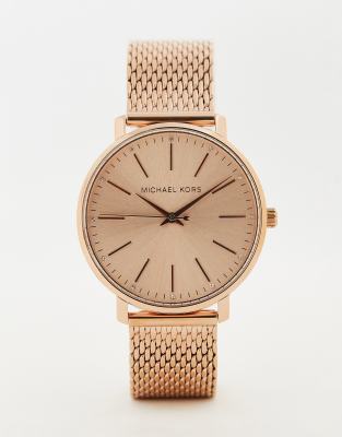 Reloj de malla en dorado rosa MK4340 Pyper de Michael Kors | ASOS