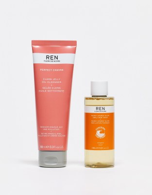 REN - Clean Skincare Cleanse & Tone - Lot de soins de la peau (25 % d ...